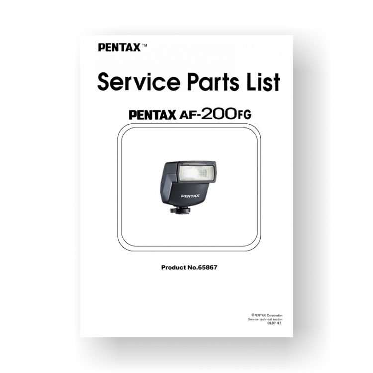 Pentax AF-200FG Parts List | AF Flash | USCamera Pentax Downloads Plus