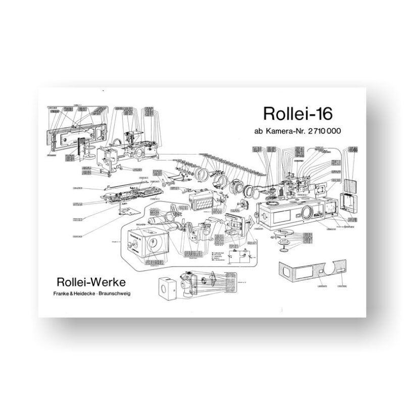 Rollei-16 Exploded View | 16mm Film Camera | High-Resolution Original