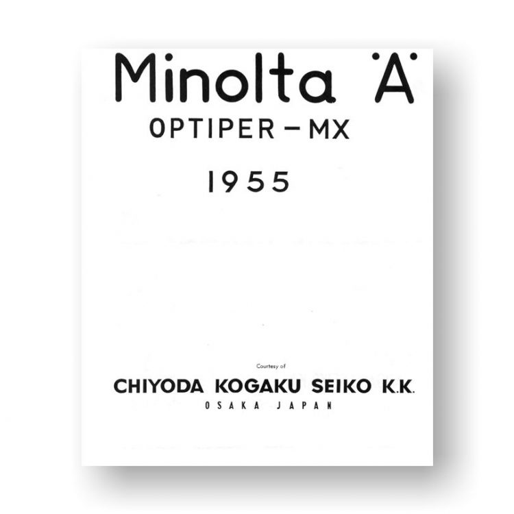 Minolta A Exploded View | USCamera Service Parts List | Downloads Plus