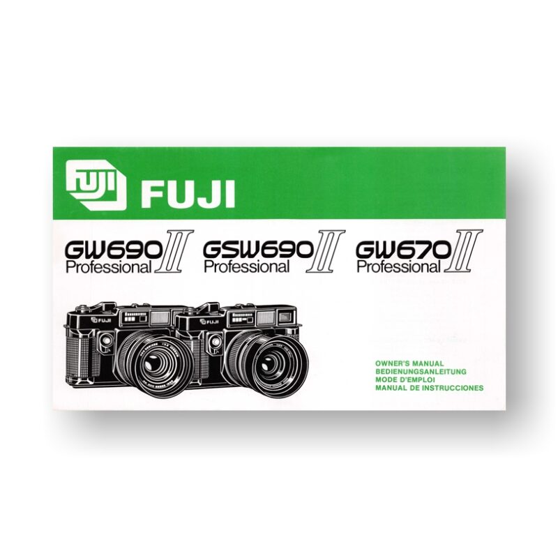 Fuji GW690 II Owner's Manual | GSW690 II GW670 II | USCamera Fuji Own...