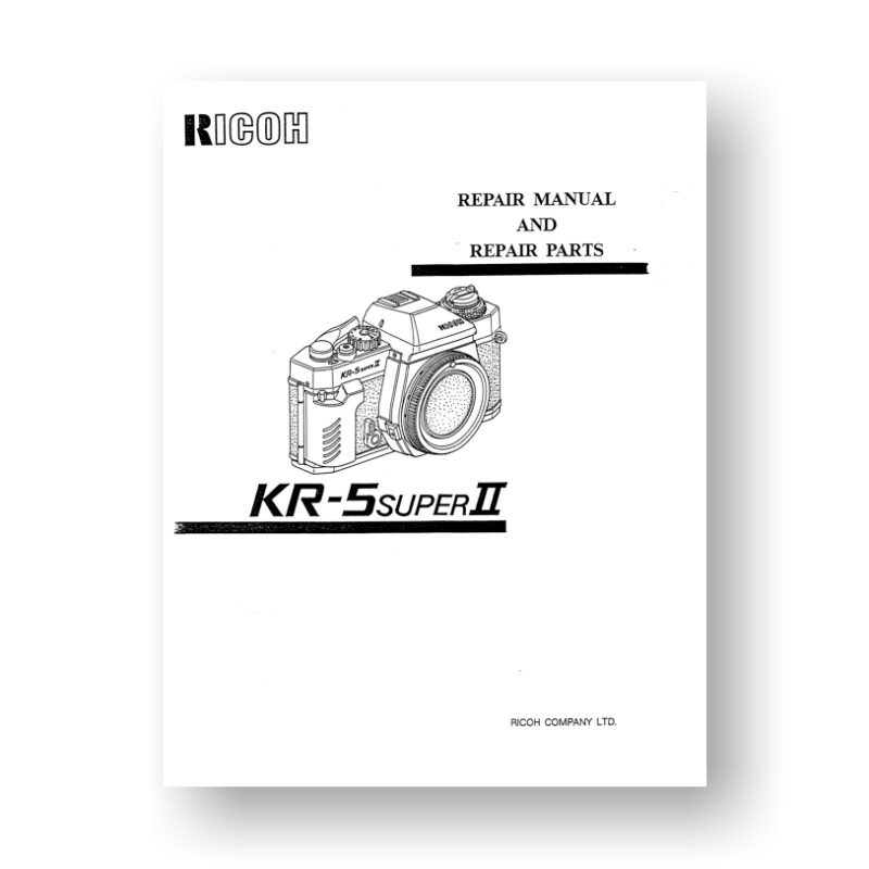 Ricoh KR-5 Super II Service Manual Parts List | 35mm SLR Film Camera