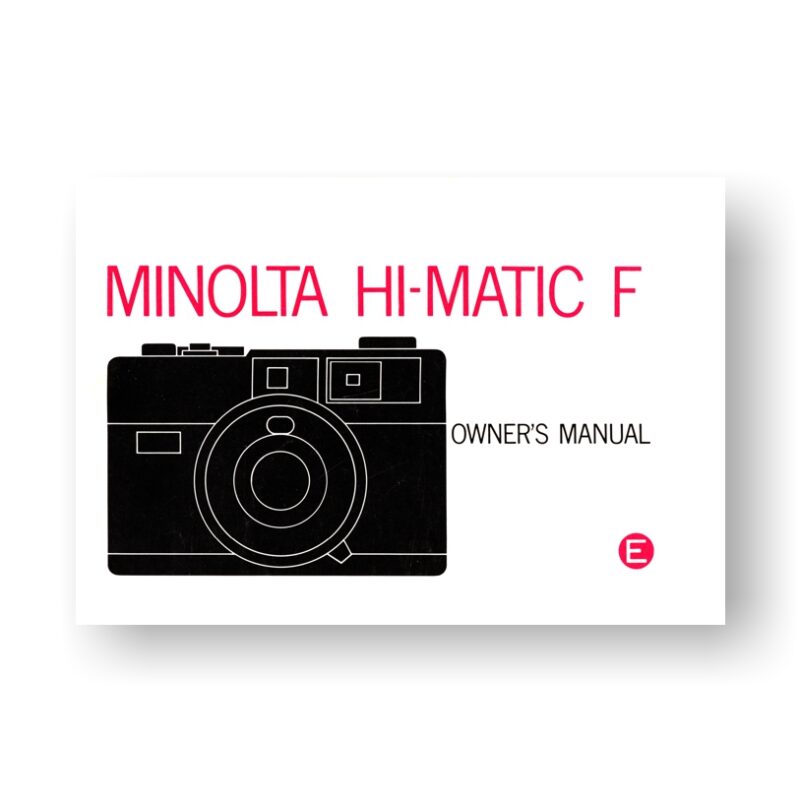 Minolta Hi-Matic F Owners Manual | USCamera Minolta Downloads