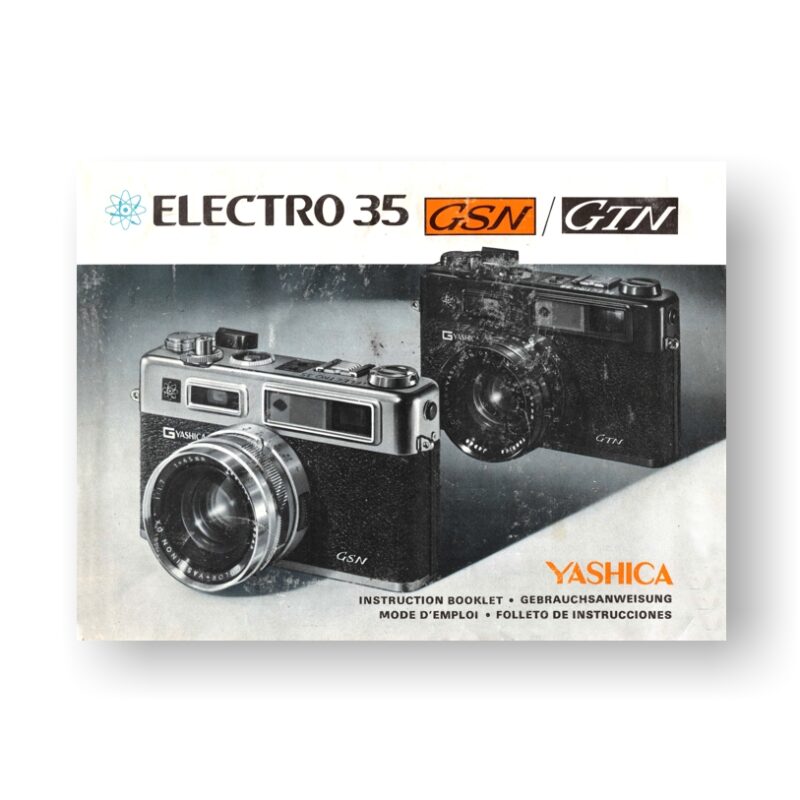 Yashica Electro 35 GSN - GTN Instruction Booklet 35mm Compact