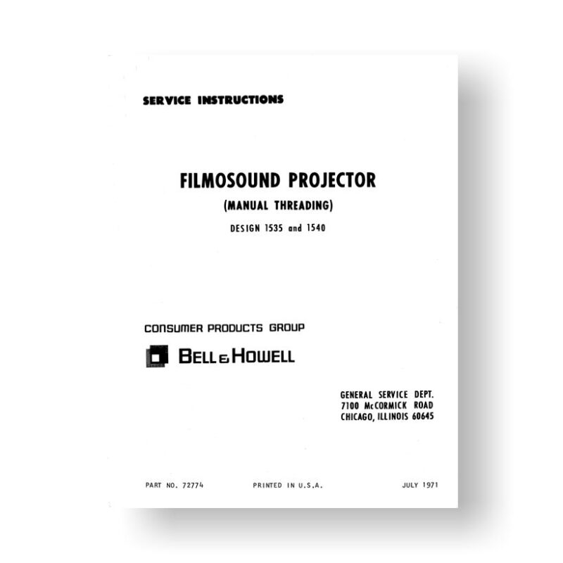 Bell & Howell 1535 1540 Service Manual - Exploded Views | USC...