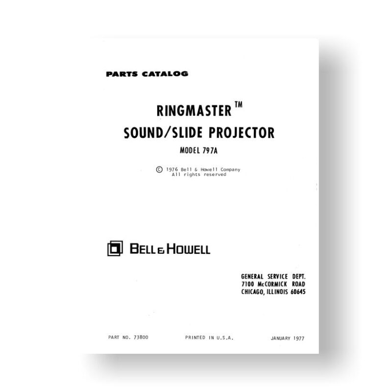 Bell & Howell 797A Parts Catalog - Exploded Views | USCamera